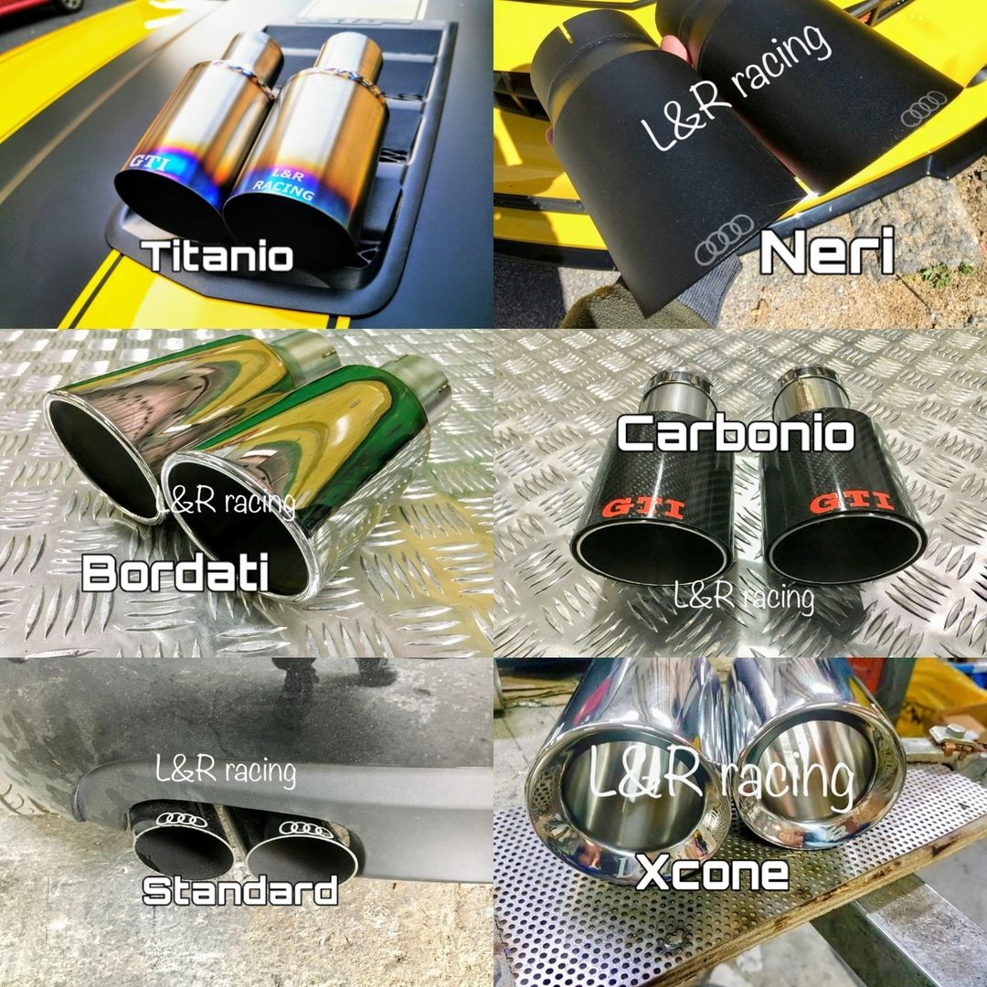 Silenced exhaust terminal Golf 5 6 6R Scirocco R32 look GTI TDI – L&R racing exhaust